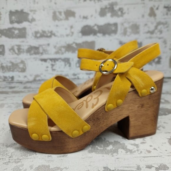 Sam Edelman | Shoes | New Sam Edelman Josefine Mustard Suede Open Toe ...